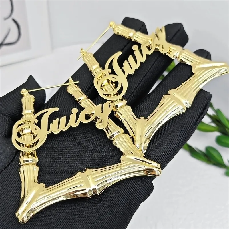 Lateefah DIY Letter Custom Name Earring Exaggerated Stainless Steel ...