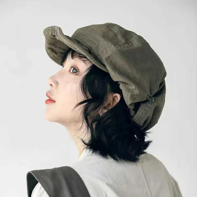 Harajuku Retro Style Oversized Berets Caps for Women, Spring Summer ...