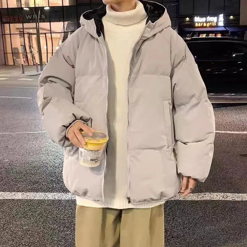 Y2K Autumn Winter Geometric Print Hooded Cotton-Padded Jacket Street ...