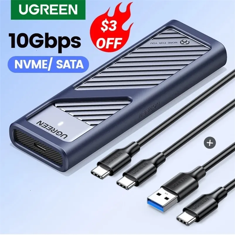 UGREEN M2 SSD Case M.2 NVMe SATA SSD Case Adapter 10Gbps USB 3.2 Gen2 ...