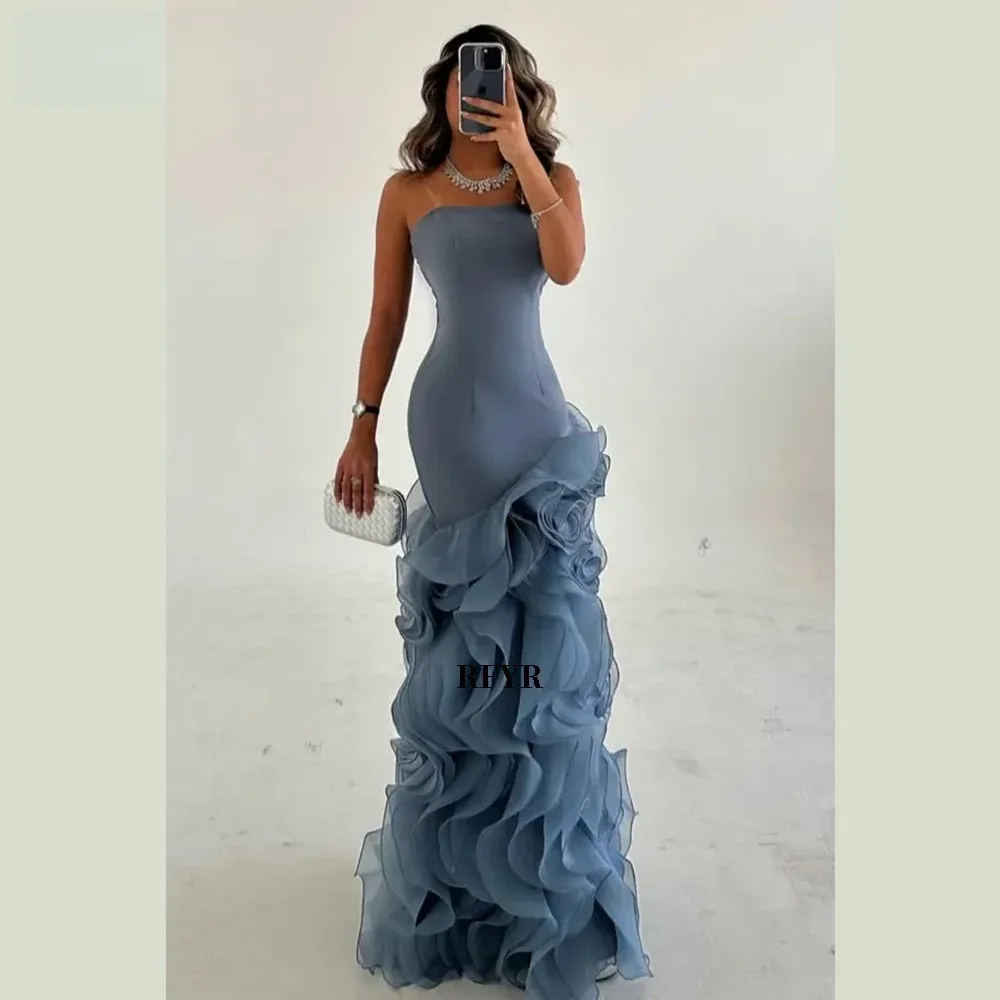 Sheath Prom Gown For Women Tiered Layers Mermaid Evening Dress Custom ...