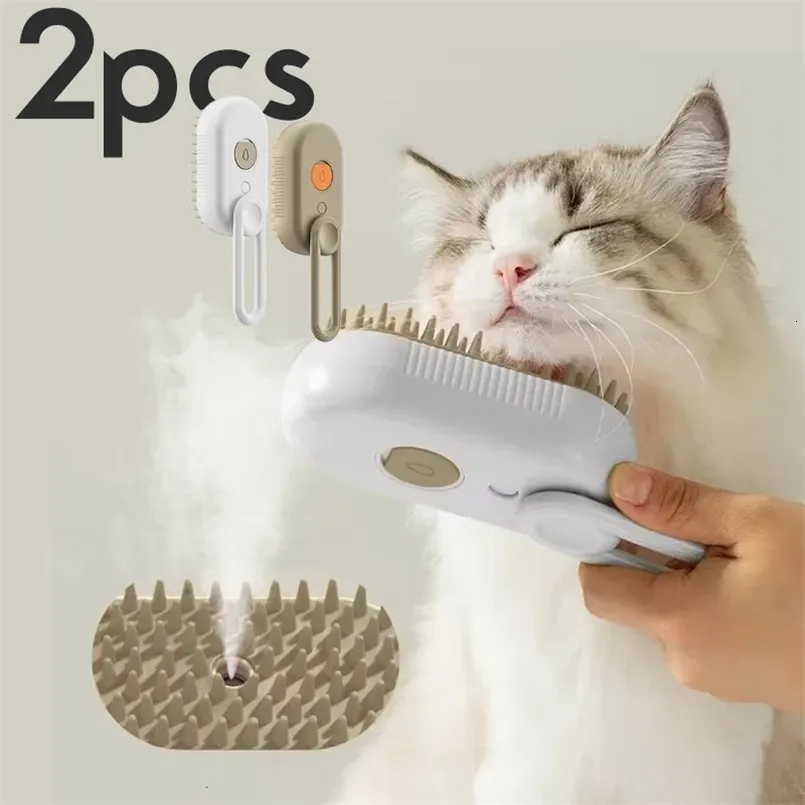Steam Pet Brush 3-in-1: Steamy Dog Brush with Massage & Spray for ...