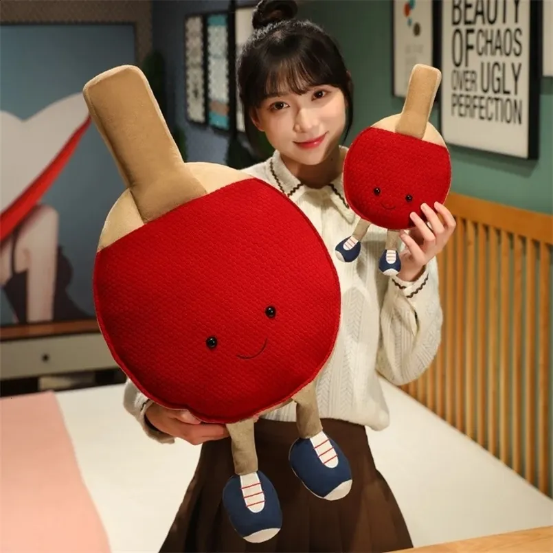 Fluffy Cartoon Old Wooden Tennis Rackets Plush Toy Funny Simulation ...