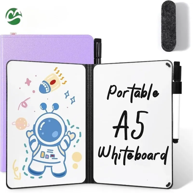 A5 Whiteboard Notebook with White Pen, Erasable PET Panel Memo Pad ...