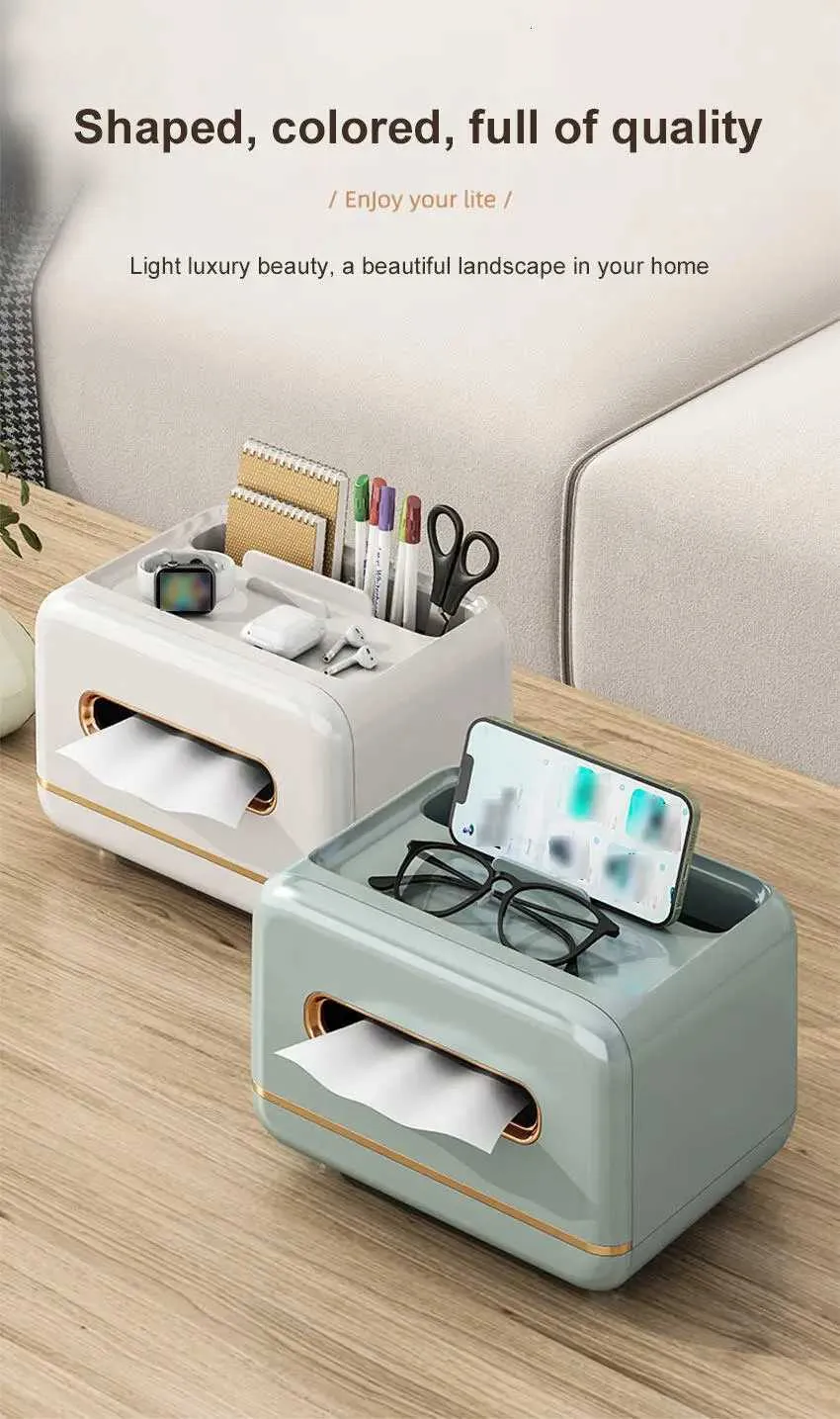 Desktop Tissue Box, Removable Slight Luxury Decorative Handkerchief ...