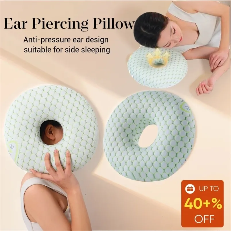 Ear Piercing Pillow with Ear Hole for Sleeping, Ear Guard Pillow for ...