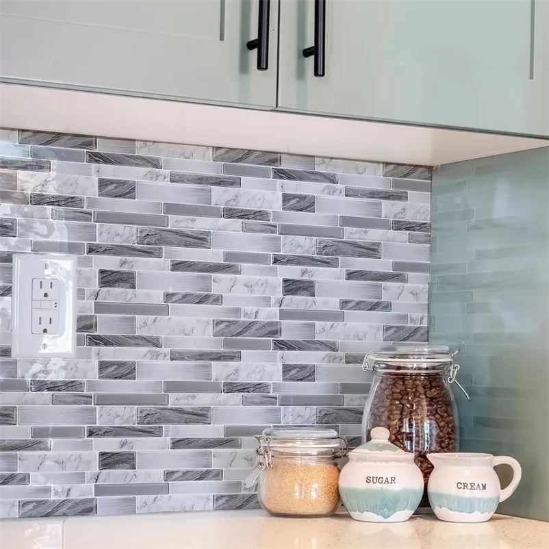 3D Effect Marble Pattern Crystal Kitchen Stickers Waterproof Oil-Proof ...