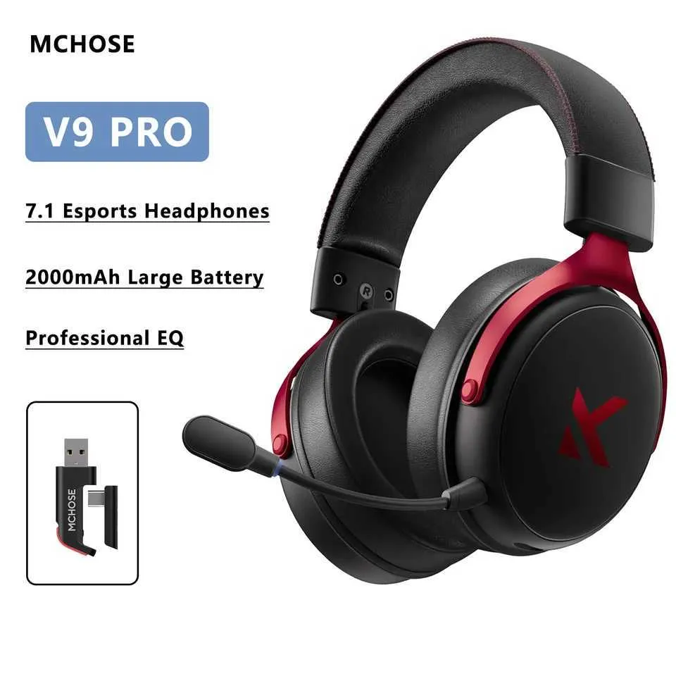 MCHOSE V9 Pro Wireless Gaming Headset For Ps5 With TriMode 7.1 Surround ...