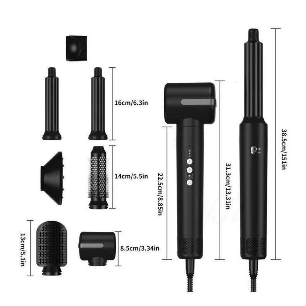 7 In 1 Hair Dryer Brush High Speed Hot & Cold Air Comb Styler Wet To ...