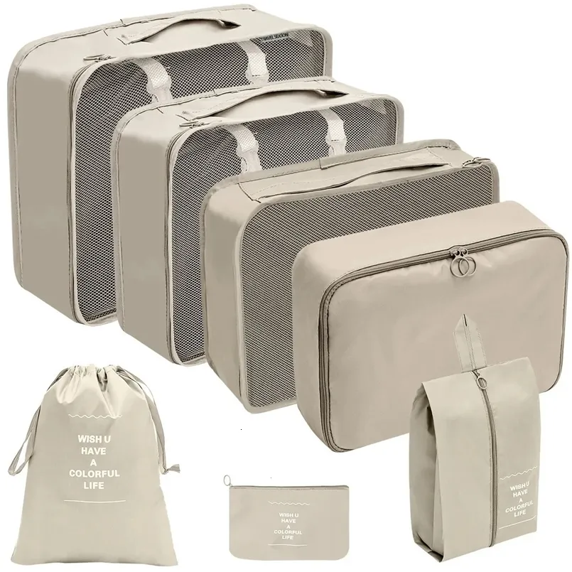 Seven-Piece Travel Storage Bag Set for Suitcase Clothing Classification ...
