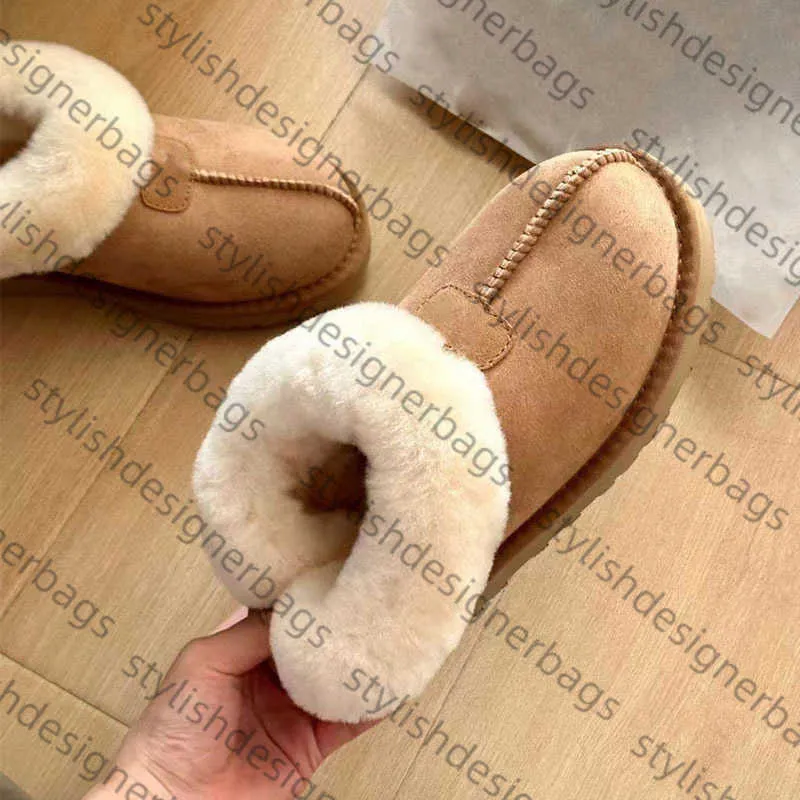Sheepskin Snow Boots Warm Women's Cotton Slip-On Shoes H250929 from ...