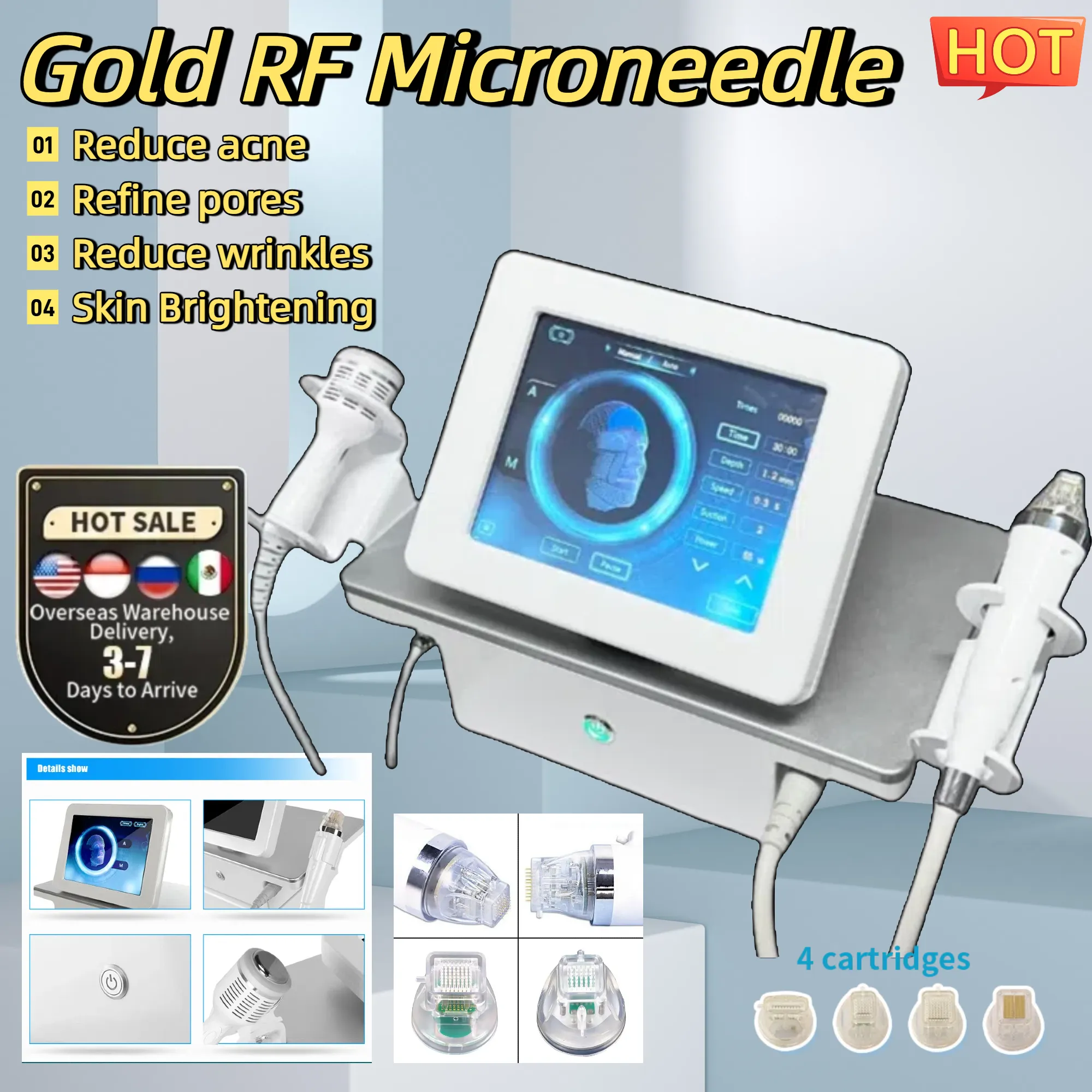 RF Radio Frequency Microneedling Machine For Skin Rejuvenation, Wrinkle ...