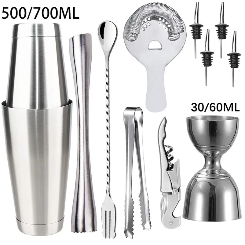 Professional Boston Stainless Steel Cocktail Shaker Wine Martini Mixer ...