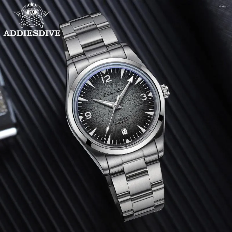 ADDIESDIVE Men's Luxury Diver Silver Watch Automatic Japan 8215 Ocean ...
