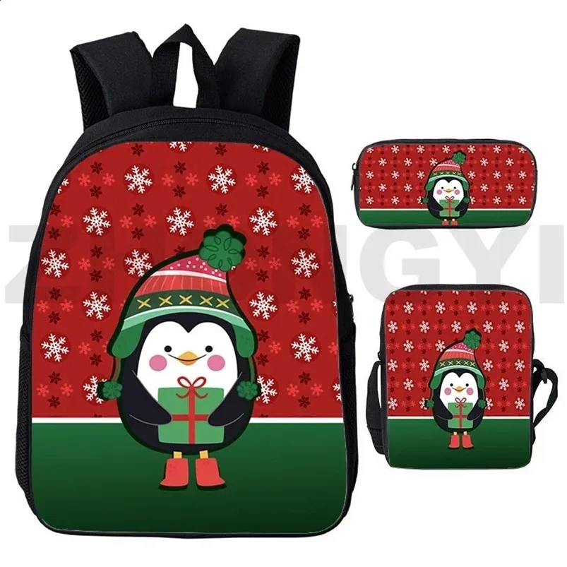 Kawaii 3D Backpack And Lunchbox Set Merry Christmas Student Anime Mini ...