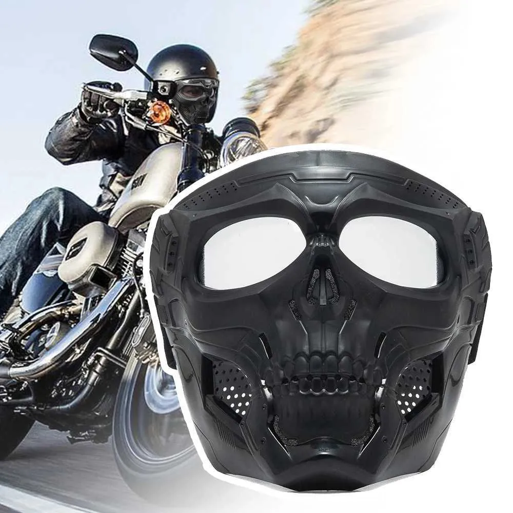 Skull Mask Motorcycle Mask Bicycle Riding Windproof Full Face Skeleton ...