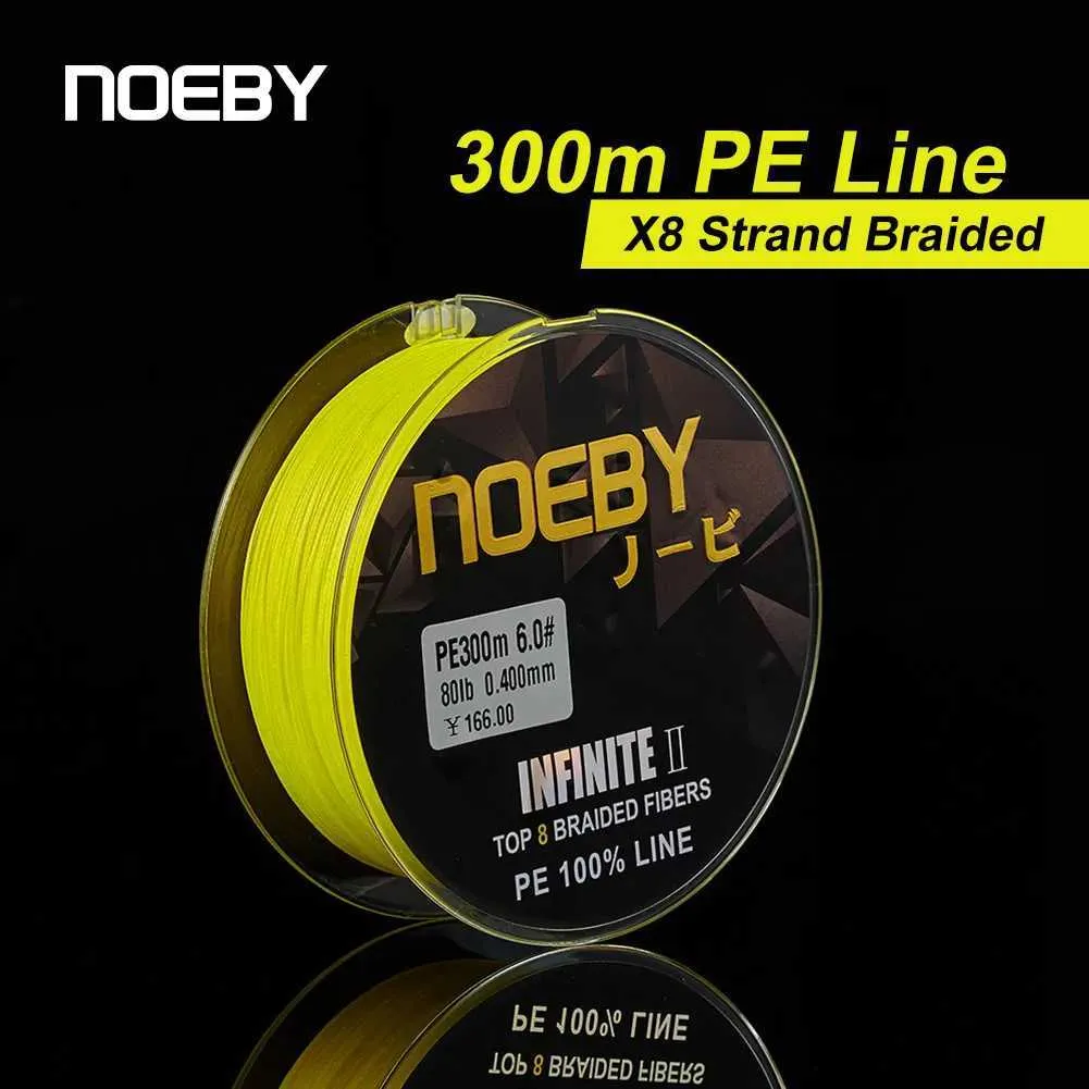 NOEBY 300m PE Line X8 Strand Braided Low Memory Fishing Line Super ...