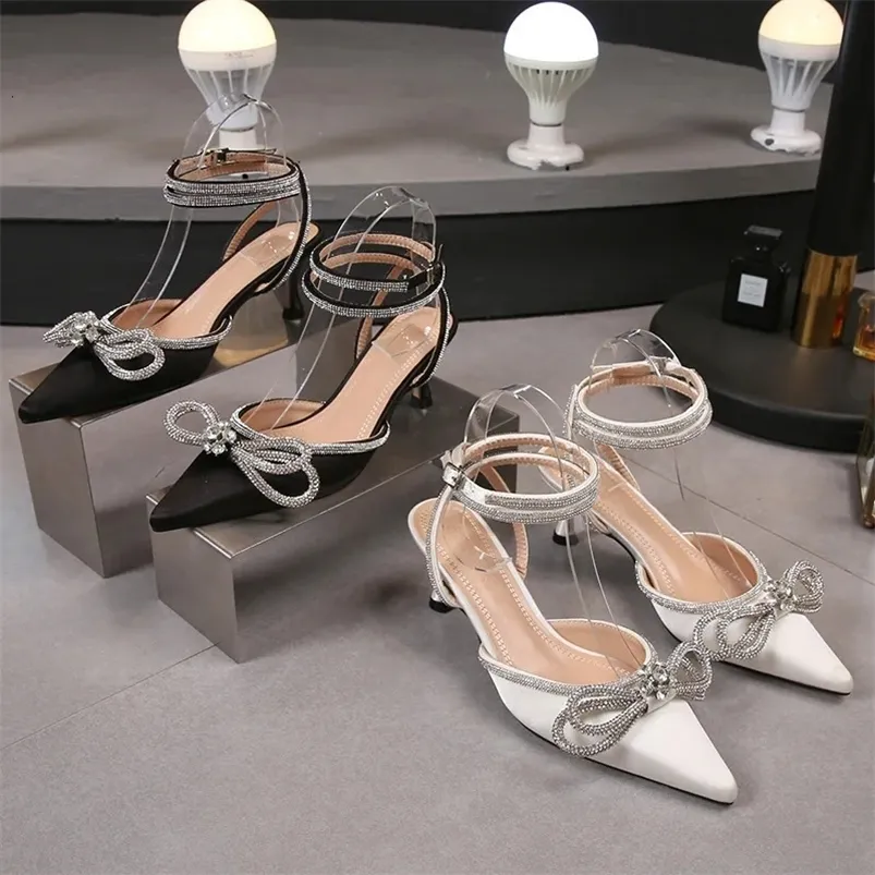 Wholesale Sparkling Water Diamond Womens Pumps Crystal Bow High Heels ...