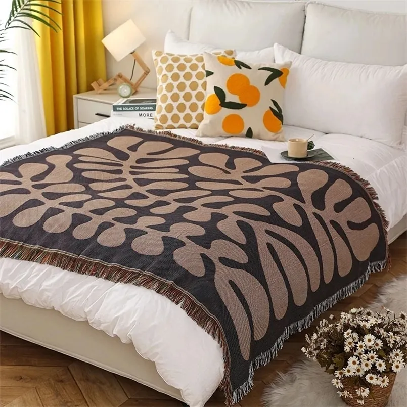 Vintage Home Decor Soft Tassel Knitted Throw Blanket Sofa Towel High ...
