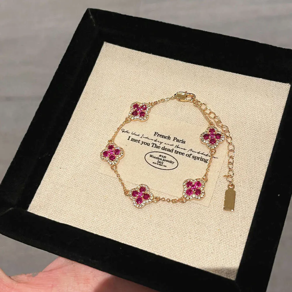 Charm Bracelet with Cubic Zirconia Flowers, Brass and Copper 18K Gold ...