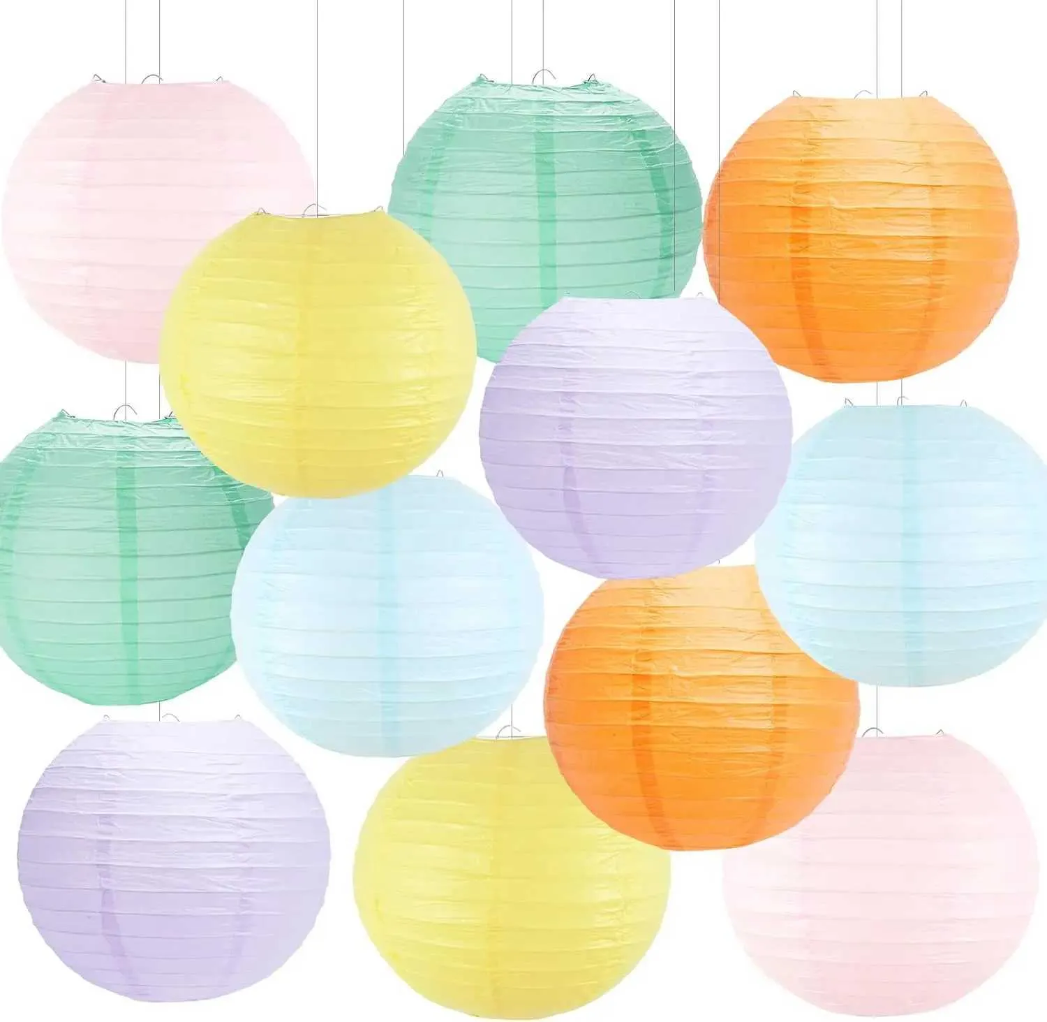 Pastel Paper Lanterns Round Hanging Chinese... From Yarisel31437, $4.86 ...