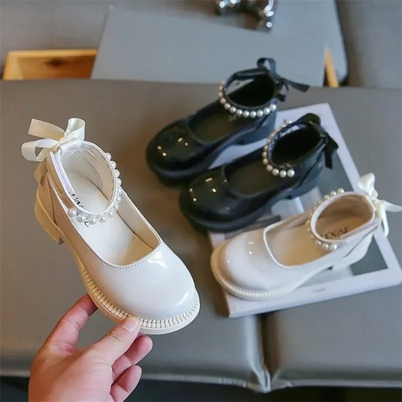 Bow Princess Girl Party Shoes: Kids' Black Leather Mary Jane Dress ...