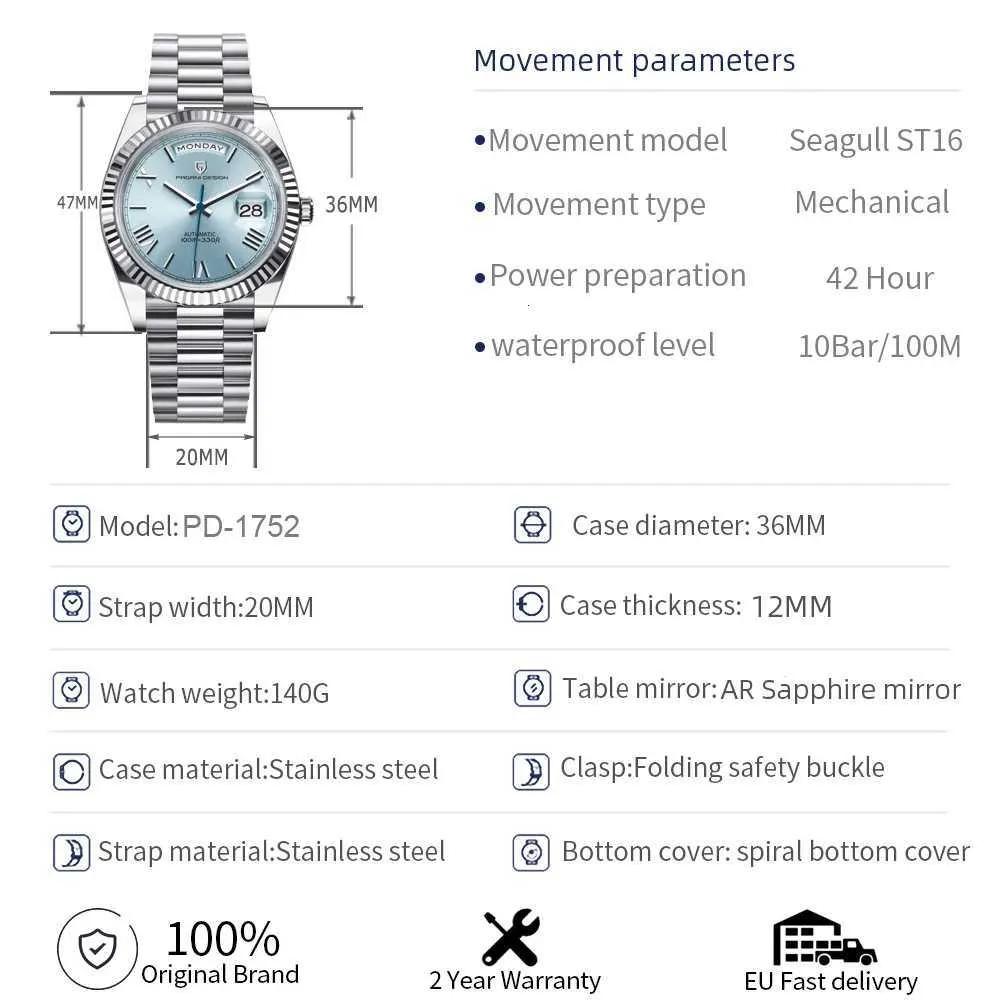 F51 Mechanical Watches for Men - Classic Luxury Design with Sapphire ...