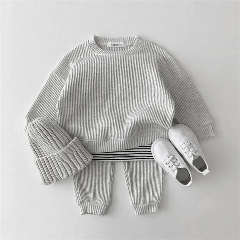 Korean Baby Clothing Sets Waffle Cotton Kids Boys Girls Spring Autumn ...