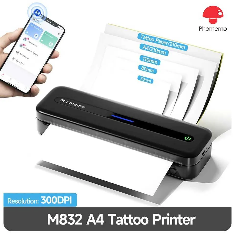 Inkless Printer M832 Portable Wireless Bluetooth Thermal Printer ...