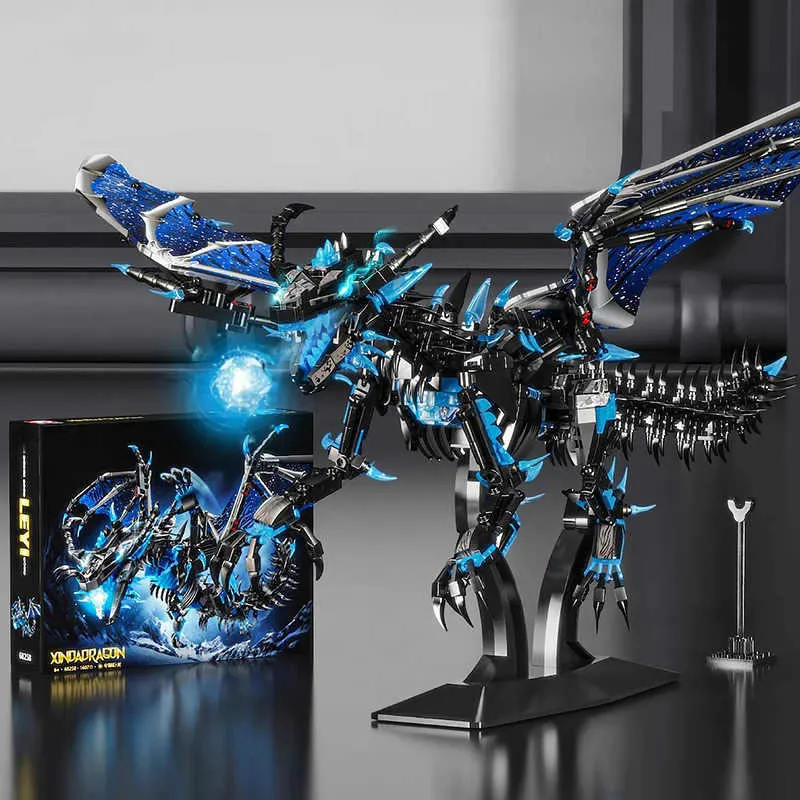 Shenlong Small Particle Building Blocks Flame Frost Dragon Model, High ...