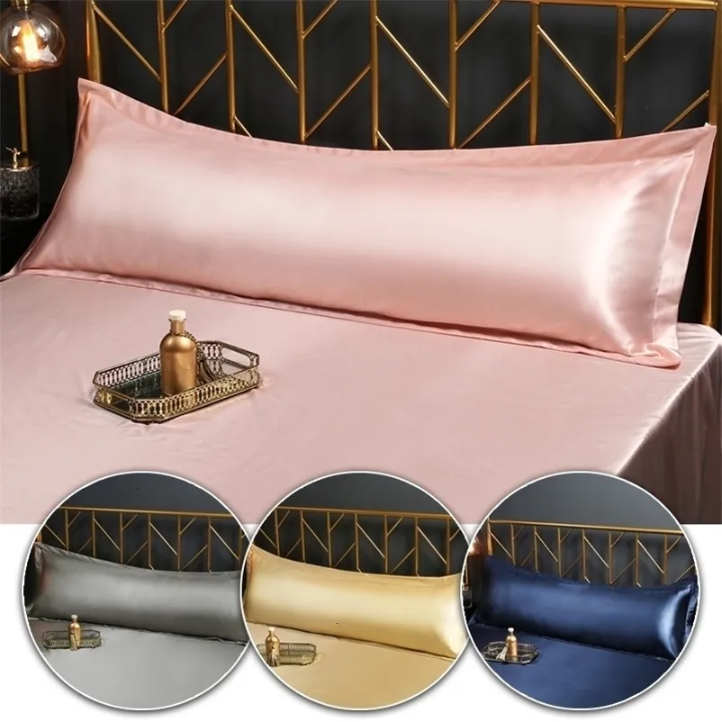 Pillow Case 48x120cm / 48x150cm Body Couple Long Pillow Satin Silk ...