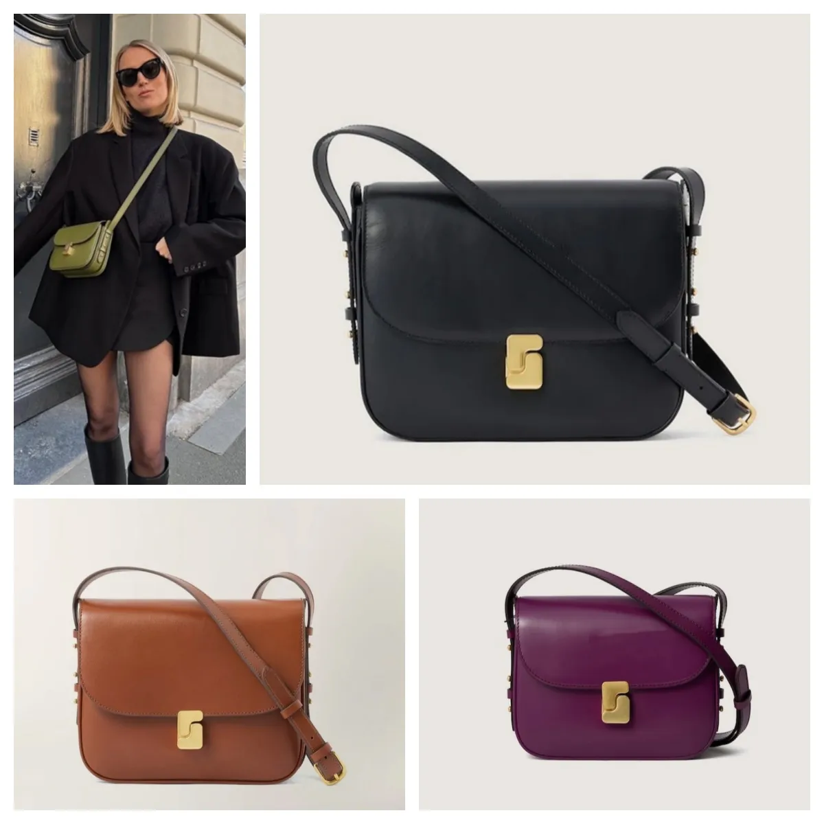 Leather Crossbody Bag: Stylish Small Square Shoulder Bag For Commuting ...
