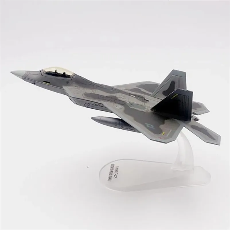 1/100 Scale F-22 Metal Aircraft Model with Bracket, High Simulation ...