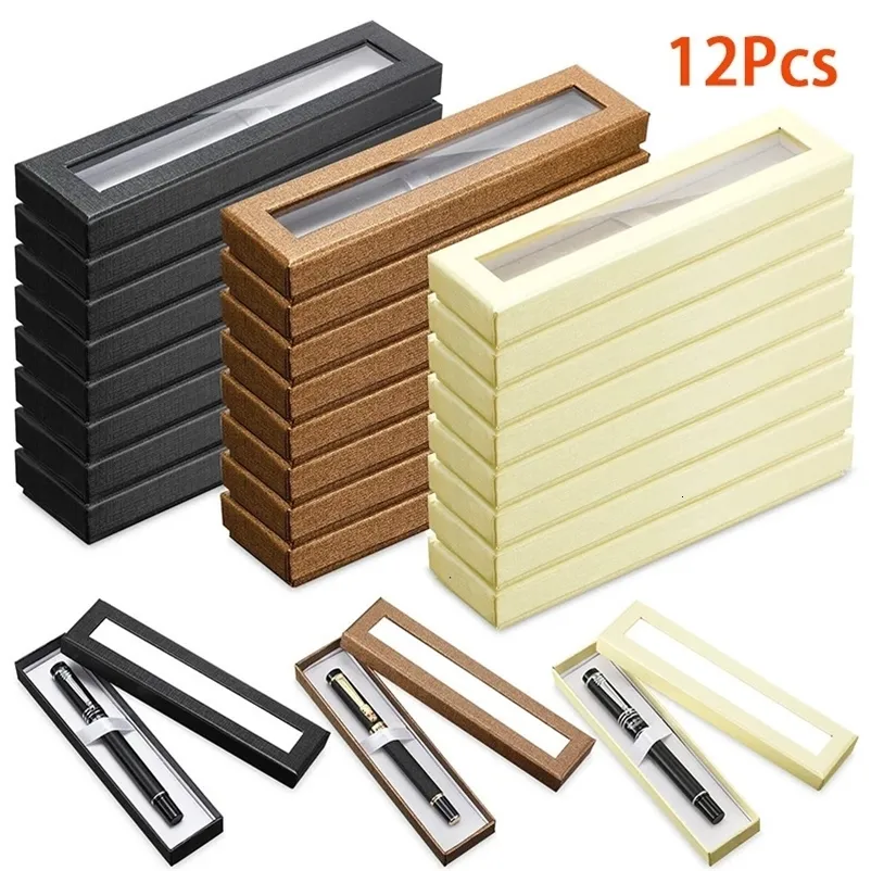 Pen Gift Box Empty Pen Cases With Clear Lid Pen Display Christmas Gift ...
