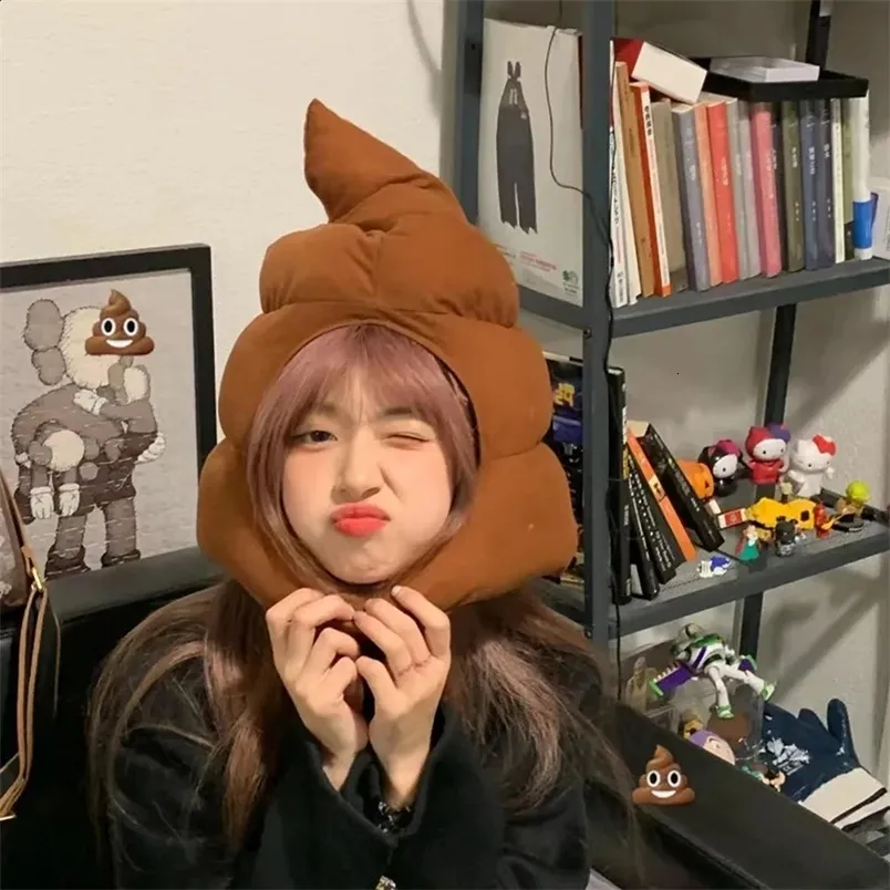 Poop Head Cover Funny Cartoon Poop Hat Winter Warm Cap For Cold Weather ...