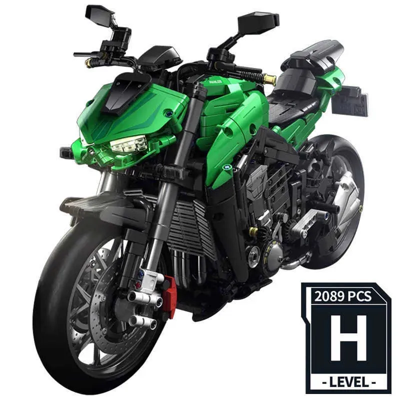Technical MOC Kawasaki Z1000 Motorcycle Building Blocks DIY Motorbike ...