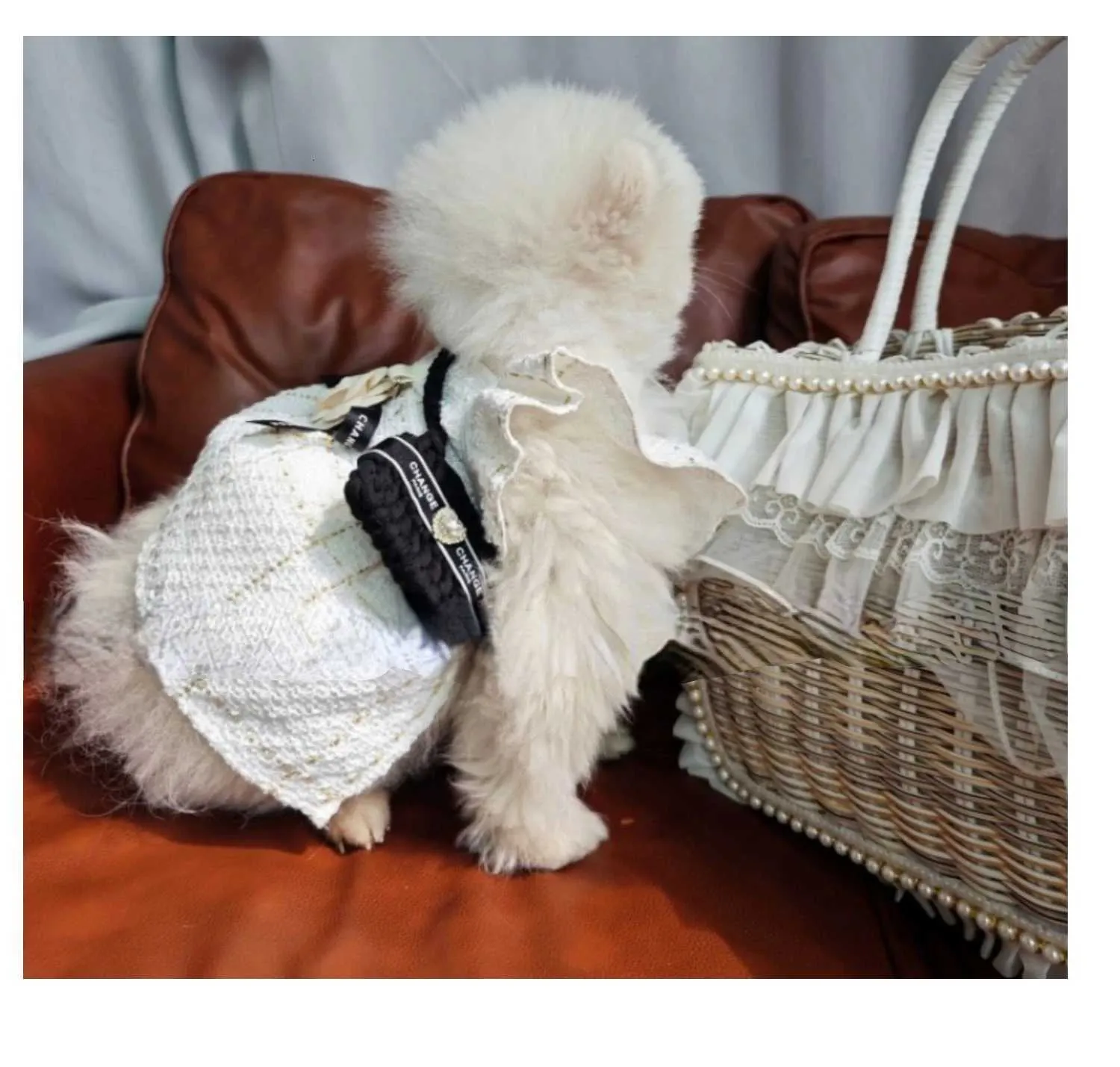 Luxurious Pet Dress for Small Dogs and Cats Korean Style Camellia Fly ...