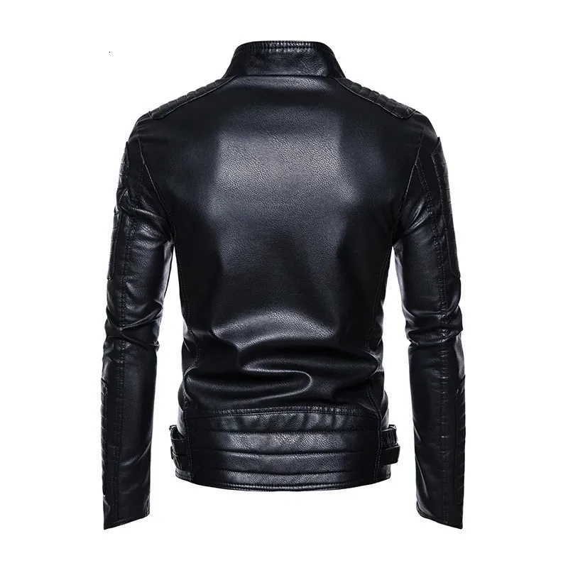 Leather Jacket: Men's Autumn Winter Vintage Motorcycle Lapel Waterproof ...