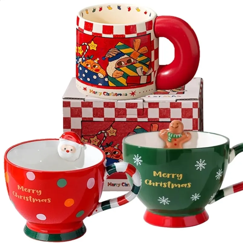 1 Pack Of Cute Christmas Coffee Cups, Durable Ceramic, Christmas Gift ...