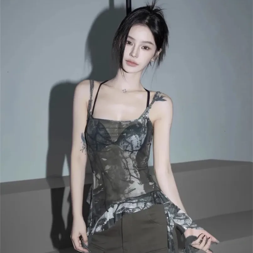 2025 Vintage Print Tank Top: Summer Grunge Sexy Y2k Aesthetic See ...
