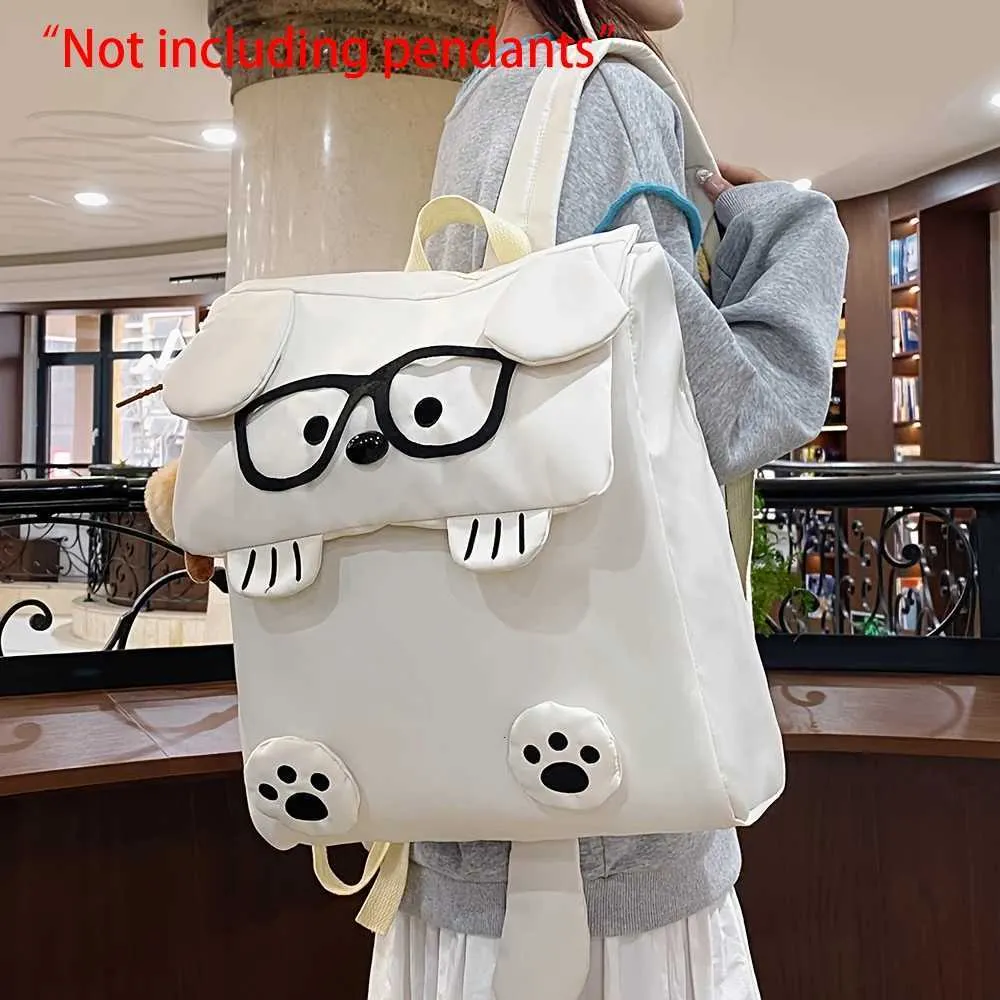 Cute Cartoon Puppy Backpack with Glasses, 2025 New Large Capacity ...