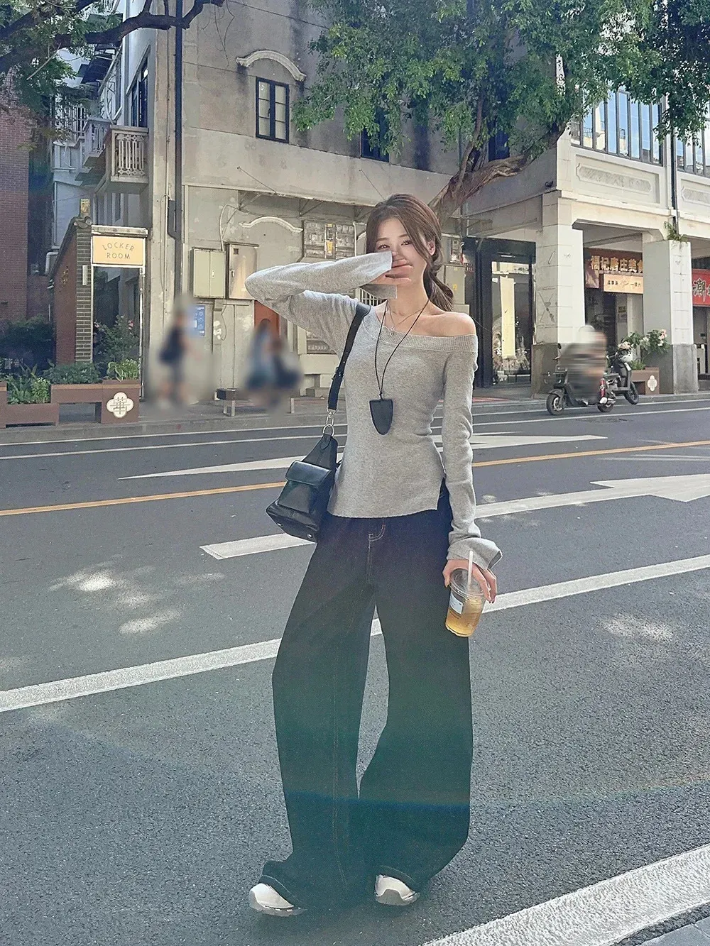 Sexy Off Shoulder Cropped Knitted Pullover for Women, Basic Autumn ...