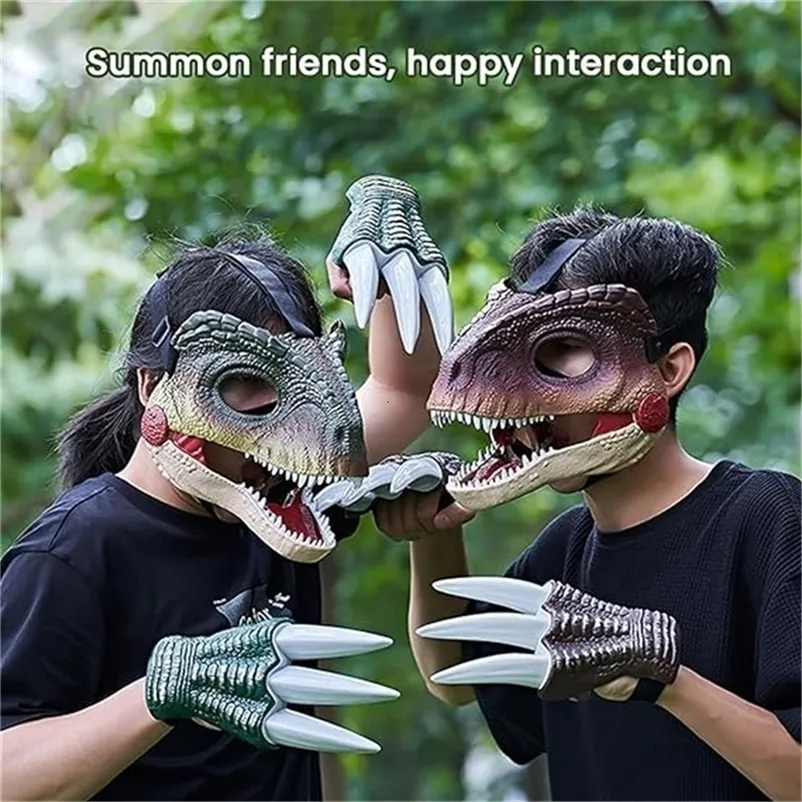 Dinosaur Mask with Moving Chin, Hard Plastic, Fun Dinosaur Scream ...