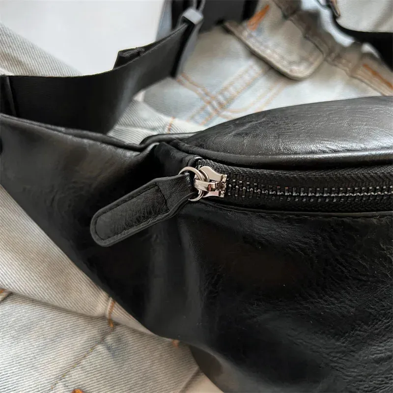 Female Belt Bag Solid Color Leather Fanny Pack Purse Fashion Ladies ...