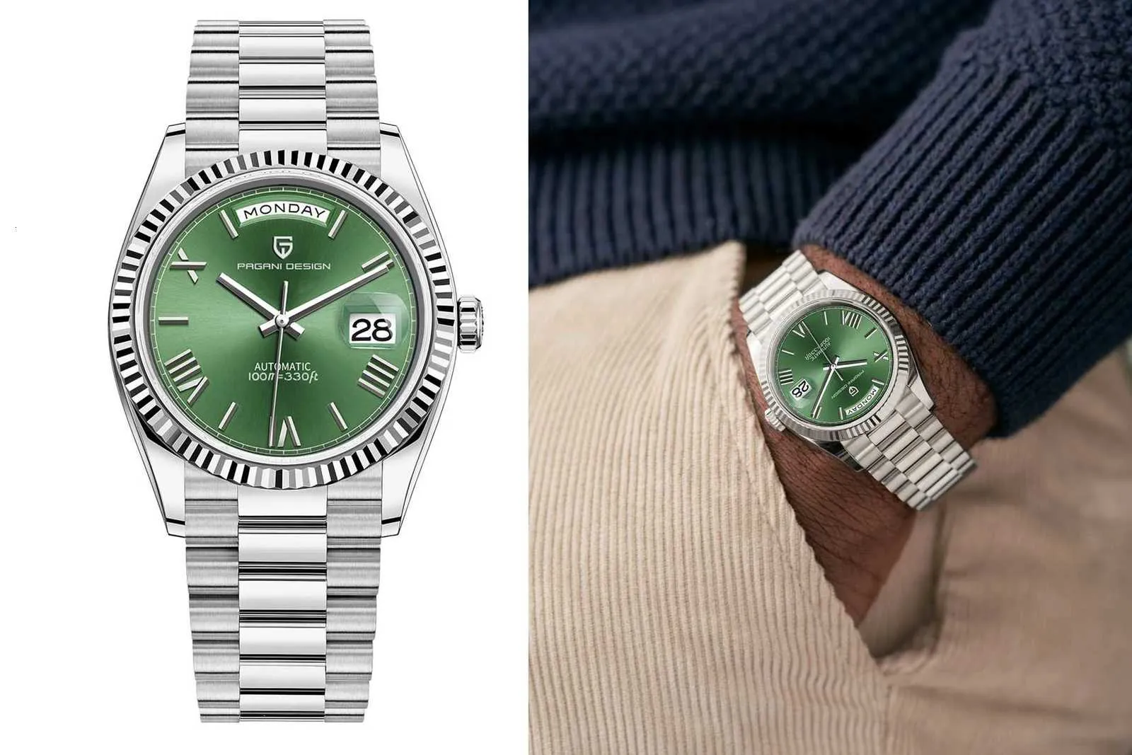 Designer Unisex Mechanical Automatic Watch with Titanium Case, Tungsten Steel Band, and Sapphire ...