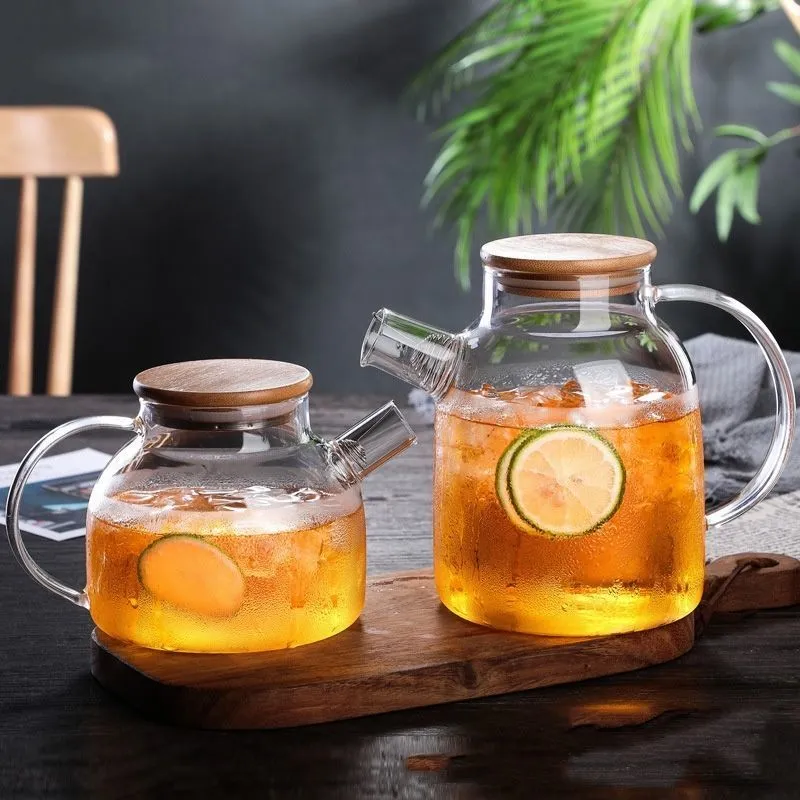 Tea Sets Big Heat Resistant Glass Teapot Large Clear Glass Flower Tea ...