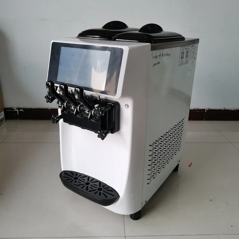 Commercial Soft Serve Ice Cream Machine - 3 Flavors, Floor Standing ...