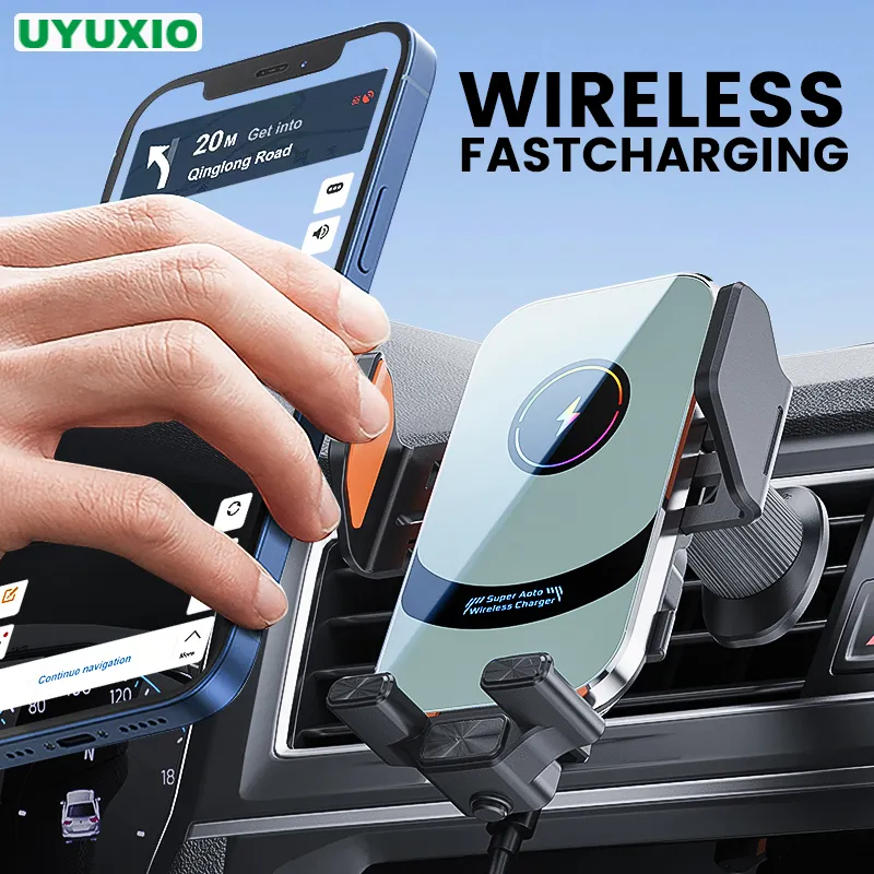 Super Fast Wireless Car Charger Mount - Auto-Clamping Air Vent Phone ...