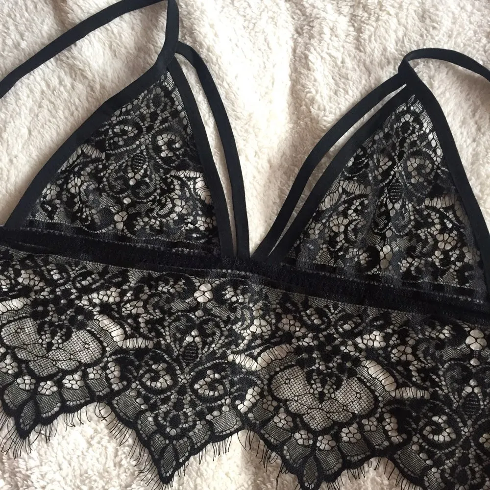 Sexy Women Lace Bralette Bra Seamless Bustier Crop Tops Black White ...