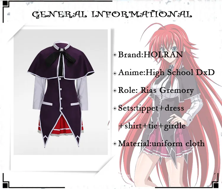 Hot High School Dxd Rias Gremory Cosplay Costume Anime Customized ...